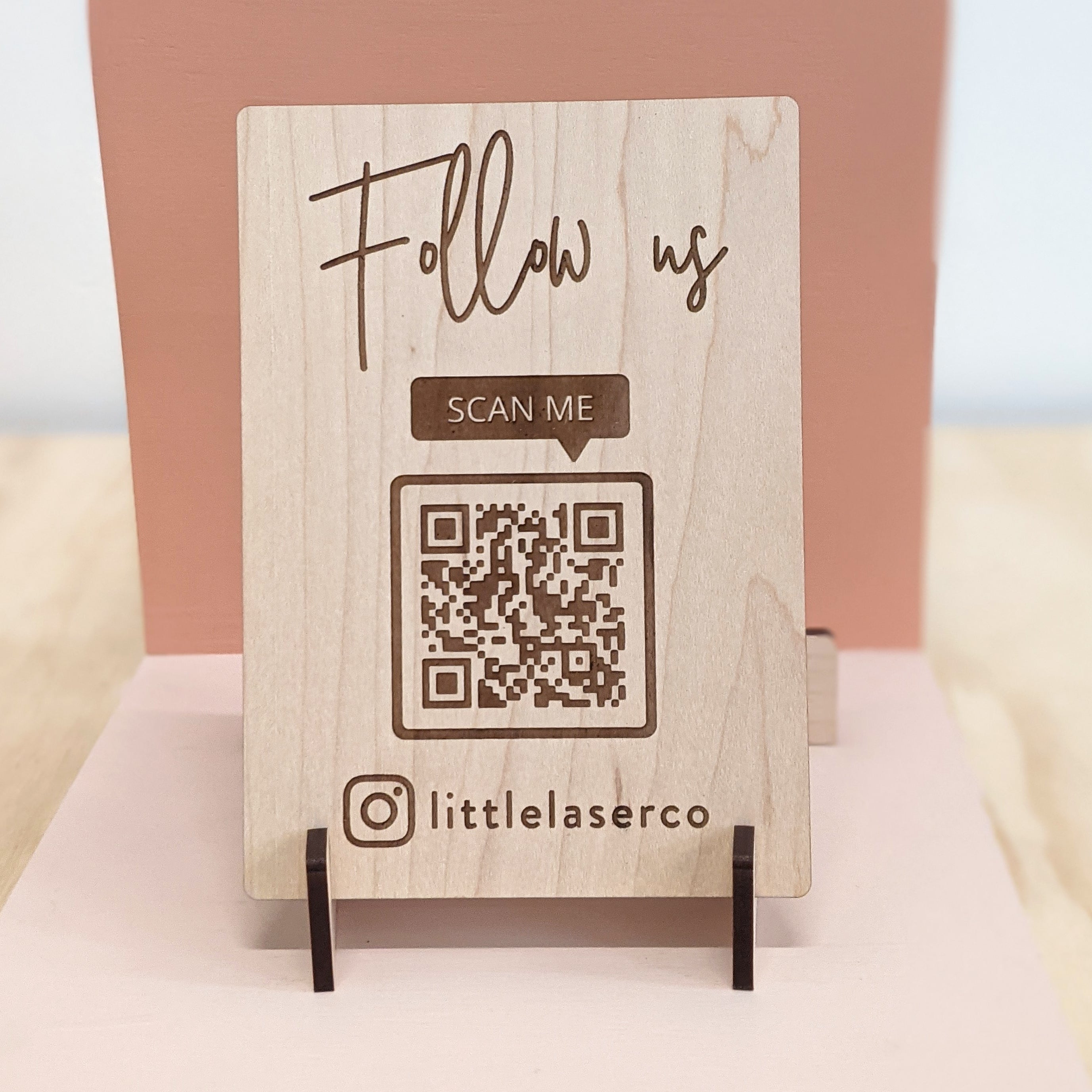 Rectangle Qr Code Social Media Sign – LITTLELASERCO